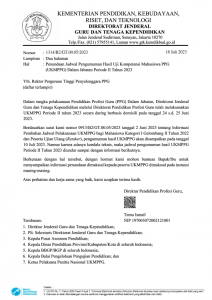 PENUNDAAN JADWAL PENGUMUMAN HASIL UJI KOMPETENSI MAHASISWA PPG (UKMPPG) DALAM JABATAN PERIODE II ...
